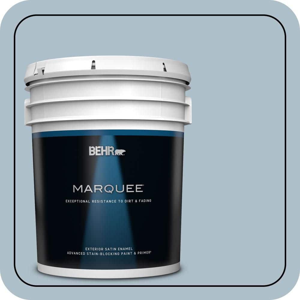 BEHR MARQUEE 5 gal. #570E-3 Liberty Gray Satin Enamel Exterior Paint ...