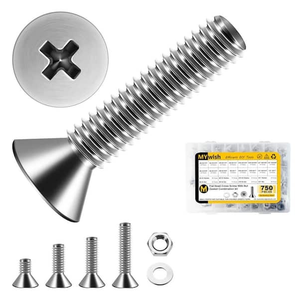 MYWISH 900-Piece M3, M4, M5, M6 Machine Screw Assortment Kit with Hex ...