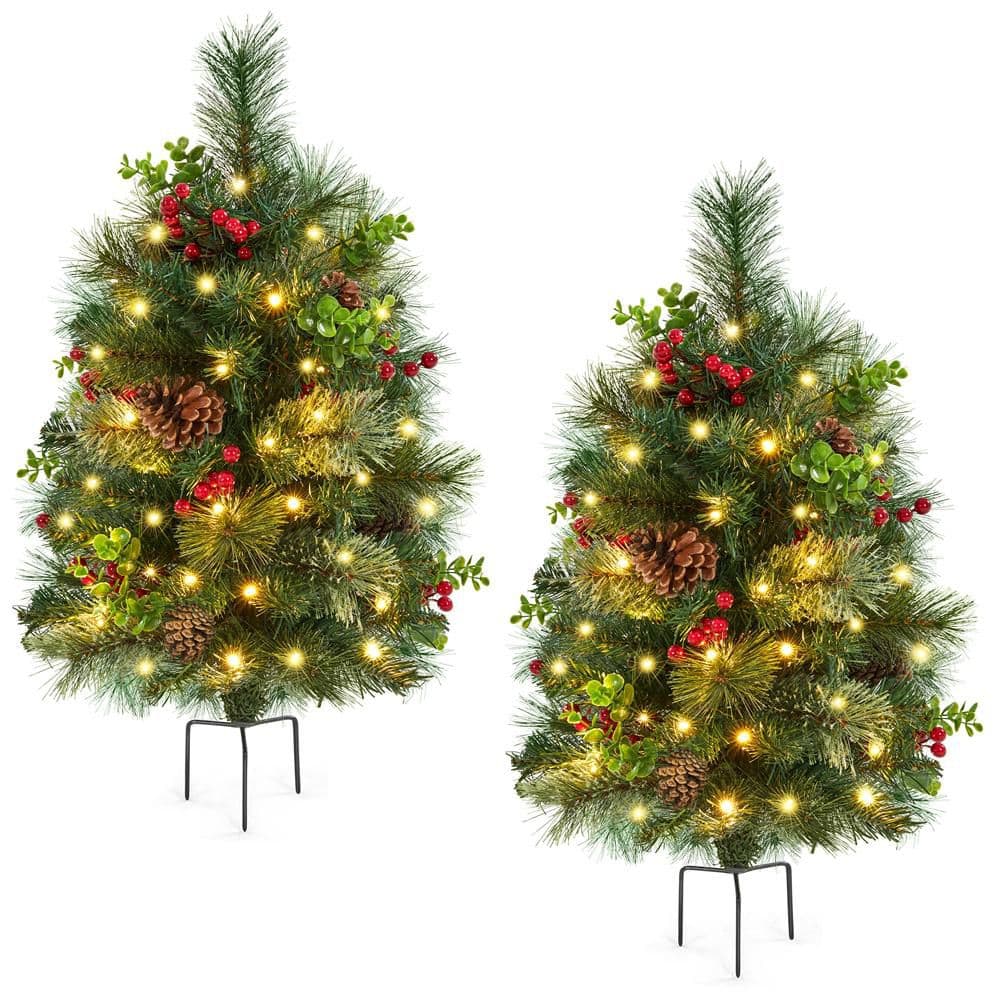 Yaheetech Battery-operated Artificial Christmas Tree with Stakes for ...