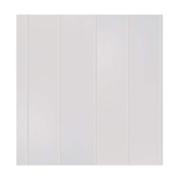 EUCATILE 3/16 in. x 48 in. x 96 in. HDF White V-Groove Panel 246-062 ...