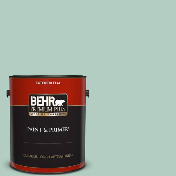 BEHR PREMIUM PLUS 1 gal. #M430-3 Wintergreen Dream Flat Exterior Paint ...