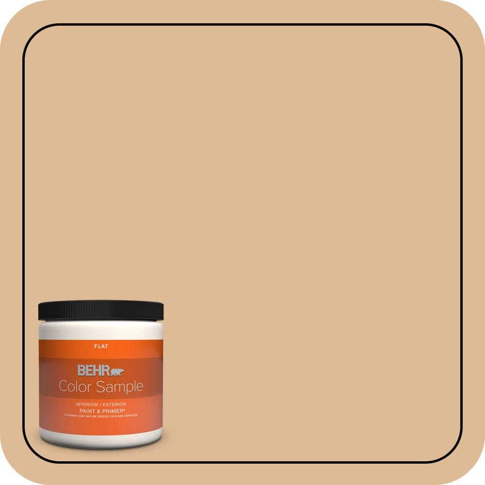 BEHR PREMIUM PLUS 8 oz. #PMD-69 Jute Flat Interior/Exterior Paint ...