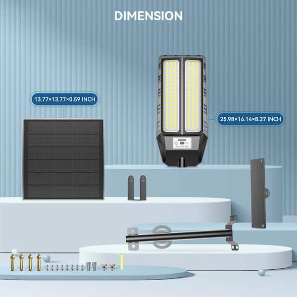 Adewalk 200,000 Lumens 5000-Watt 220° Black Motion Sensing Dusk to Dawn ...