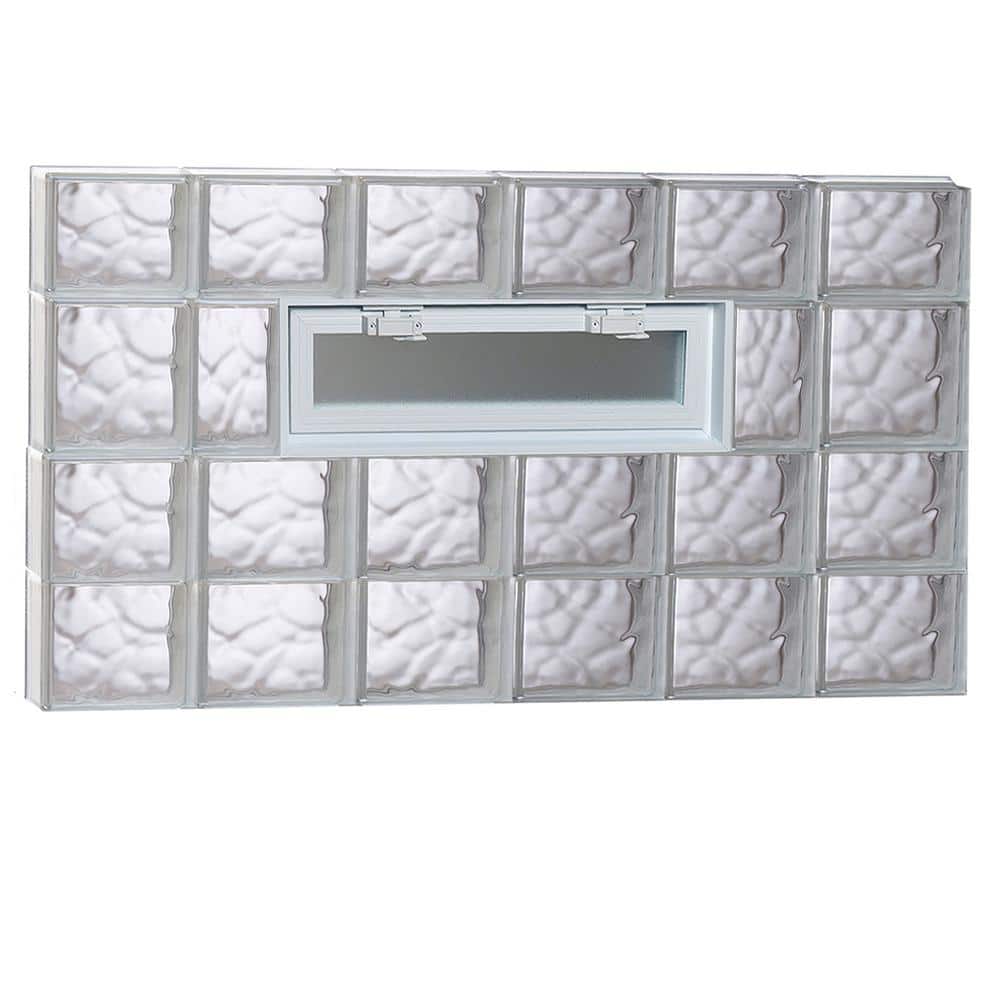 Clearly Secure 46.5 in. x 25 in. x 3.125 in. Frameless Wave Pattern ...