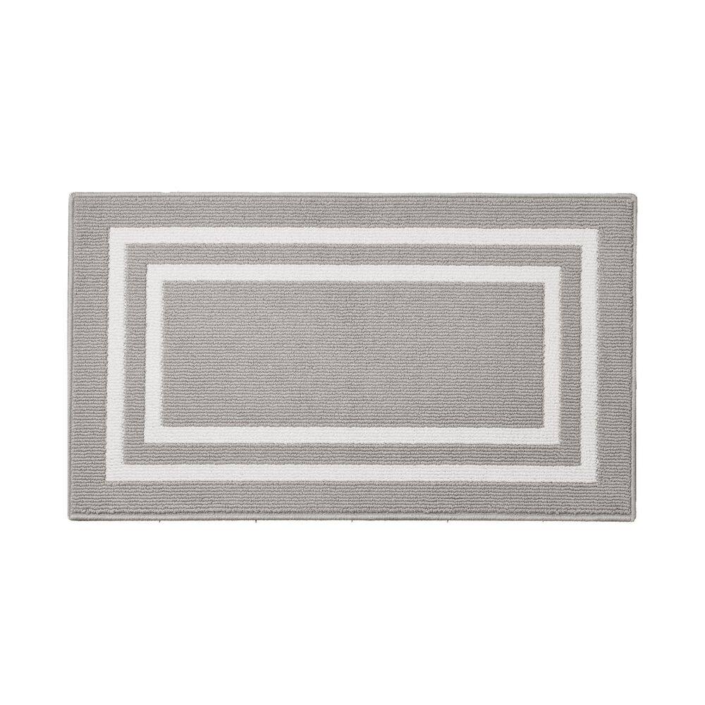 Reviews for Jean Pierre Machine Washable Non-Skid Light Gray/White 2.2 ...