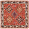 SAFAVIEH Heritage Rust/Navy 6 ft. x 6 ft. Square Border Area Rug HG427P ...