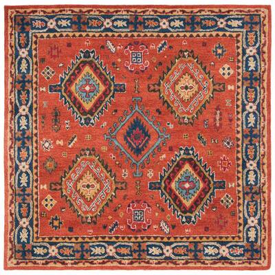 SAFAVIEH Heritage Rust/Navy 2 ft. x 8 ft. Border Runner Rug HG427P-28