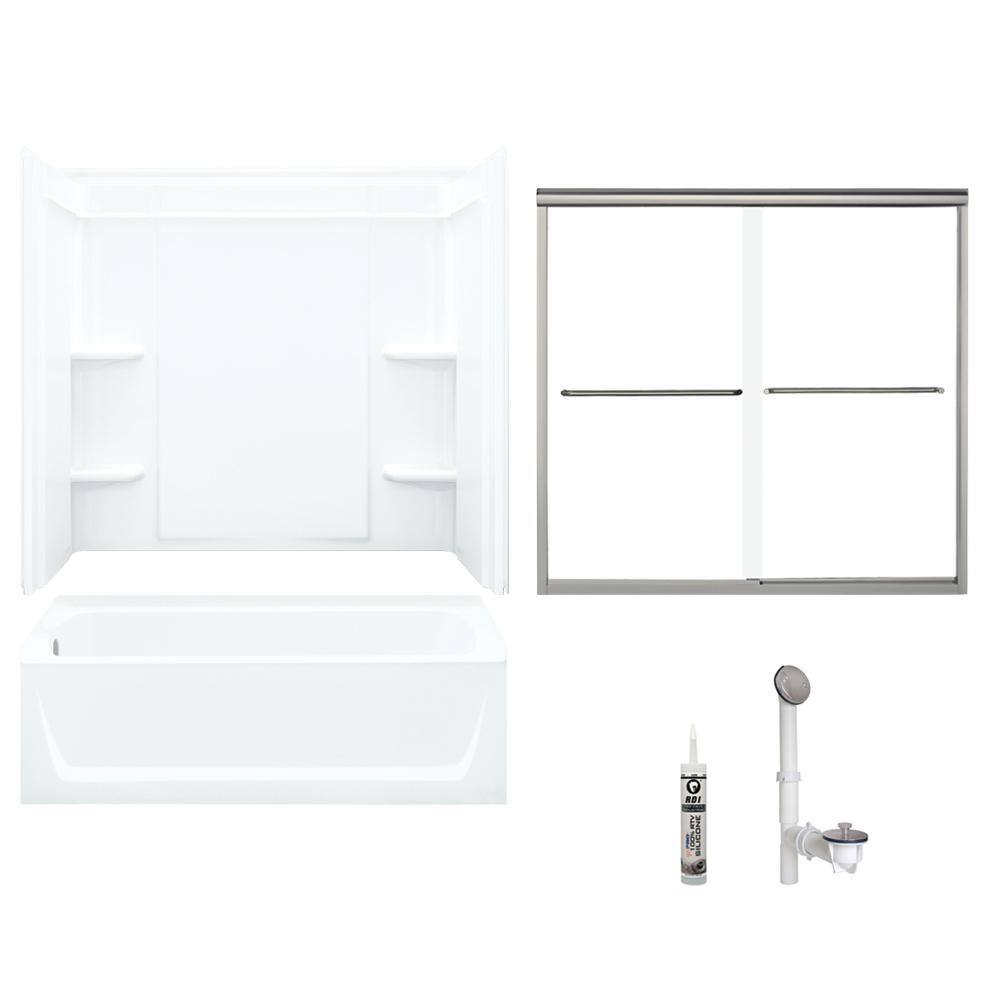 STERLING Ensemble 32 in. x 60 in. x 75 in. Bath and Shower Kit with ...