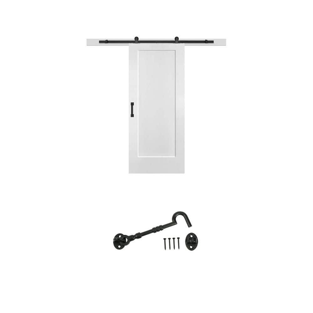 36 in. x 84 in. Lincoln Park Barn Door Slab with Hardware Kit and 6 in ...