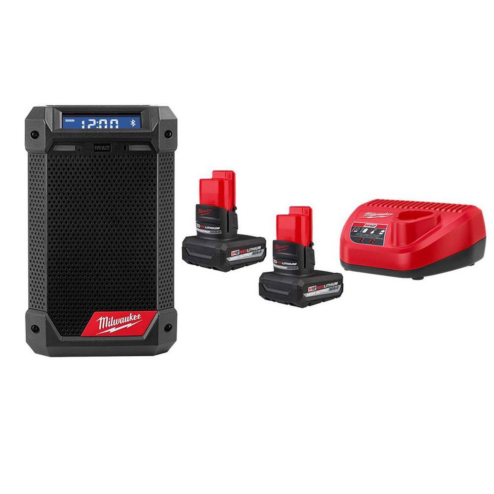 Milwaukee M12 12V Lithium-Ion Cordless Bluetooth/AM/FM Jobsite Radio ...