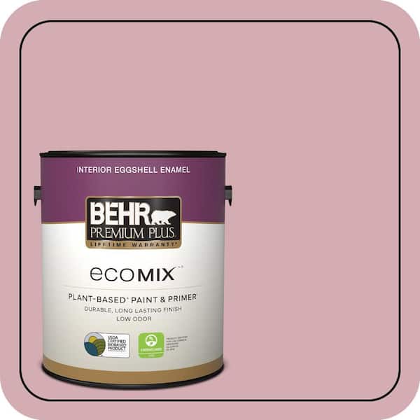 BEHR PREMIUM PLUS 1 gal. #S130-3 Ballet Rose Eggshell Enamel EcoMix ...