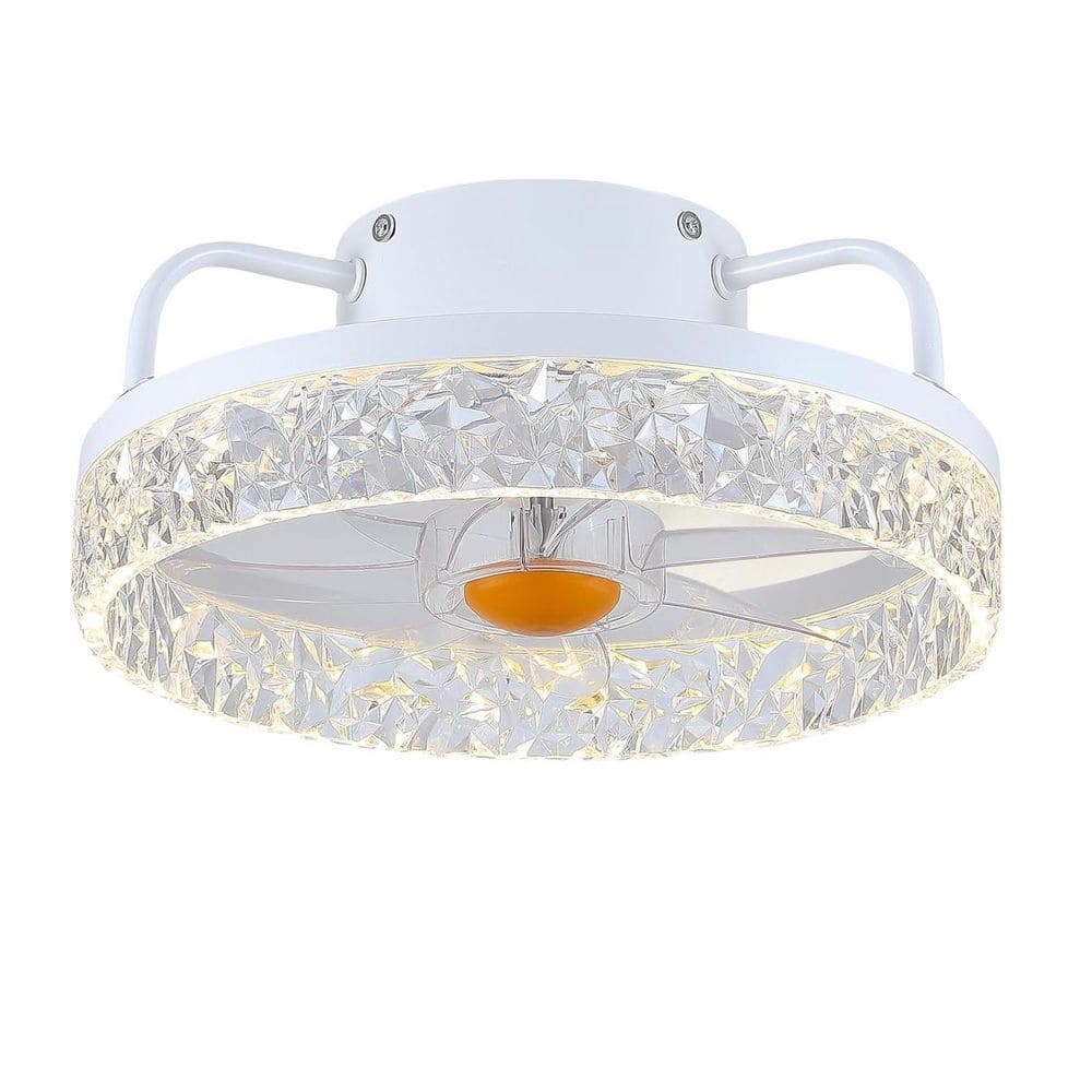 Kviflon 13 in. indoor Modern Small Flush Mount White Ceiling Fans with ...