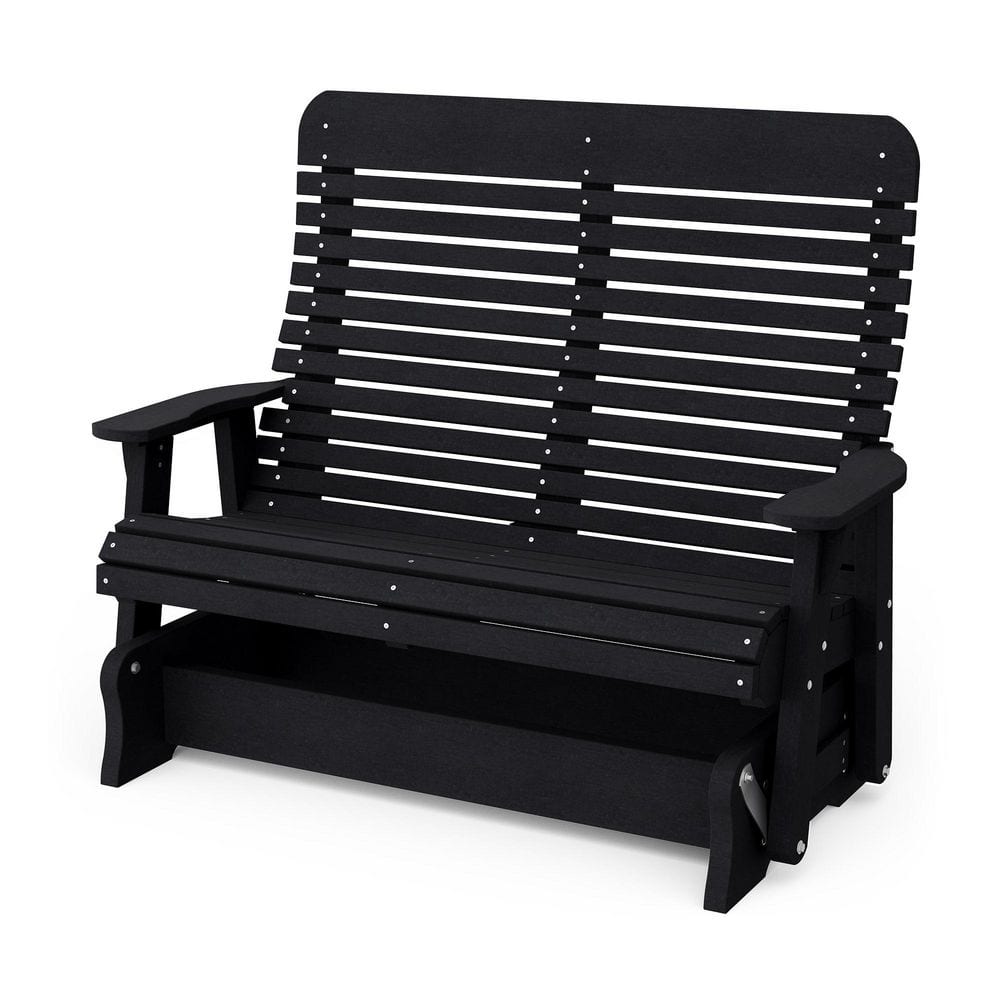 Wildridge Signature 2-Person Black Plastic Outdoor Double Glider LCC ...