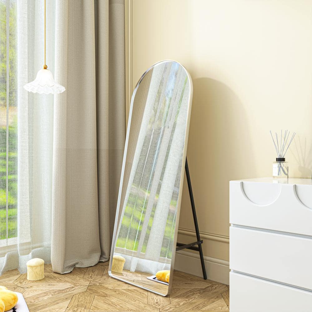 ORGANNICE 22 in. W x 65 in. H Classic Arched Silver Aluminum Alloy ...