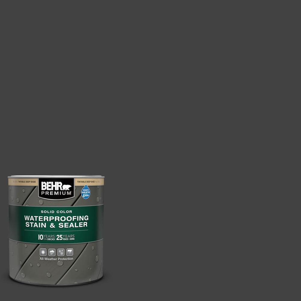 BEHR PREMIUM 1 qt. #PFC-75 Tar Black Solid Color Waterproofing Exterior ...
