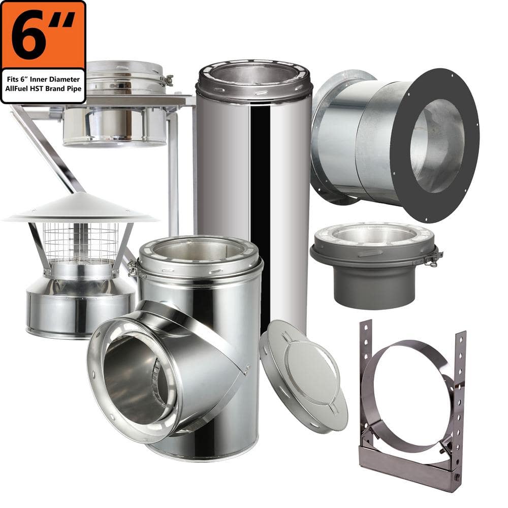 ALLFUEL HST AllFuel 6 in. x 12 in. Double Wall Chimney Pipe Through The ...