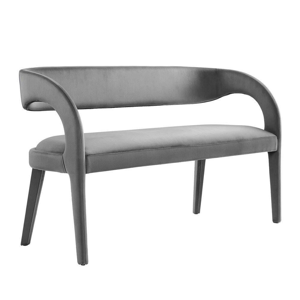 MODWAY Pinnacle in Gray 55 in. Performance Velvet Accent Bedroom Bench ...