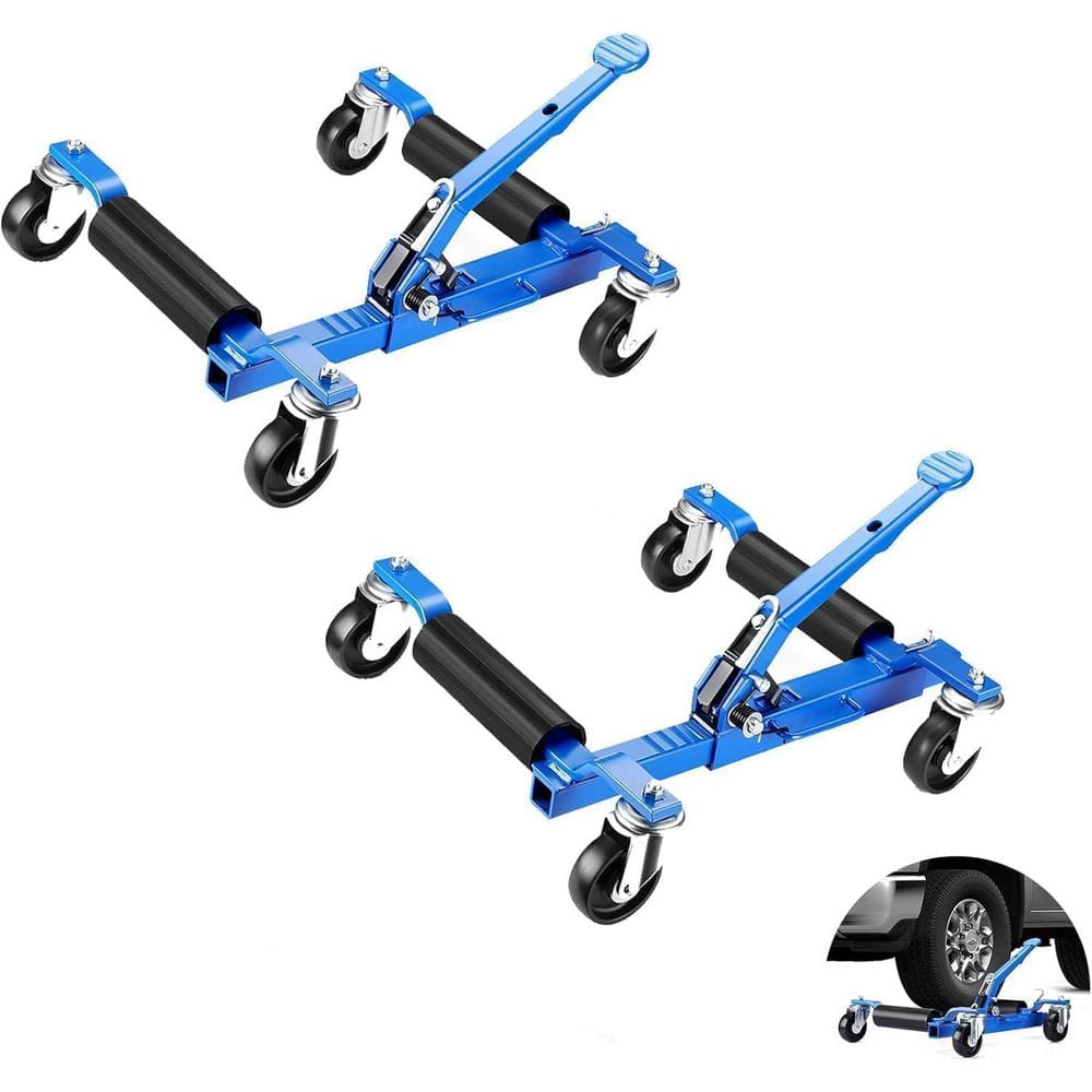 Car Wheel Dolly Jack Set of 2,1500 lbs. Jack w/ Ratcheting Foot Pedal ...