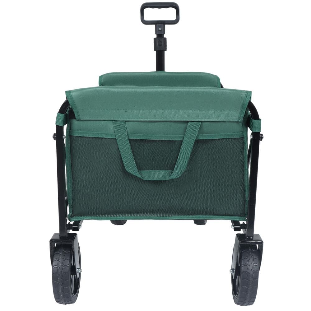 3.94 cu. ft. Green Steel Expandable Dual-Layer Utility Wagon Garden ...