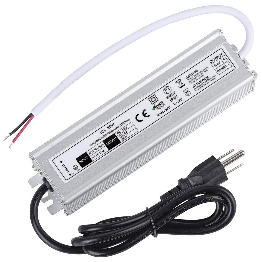 60 Watts Waterproof IP67 Power Supply Transformer Adapter 100V-265V AC ...