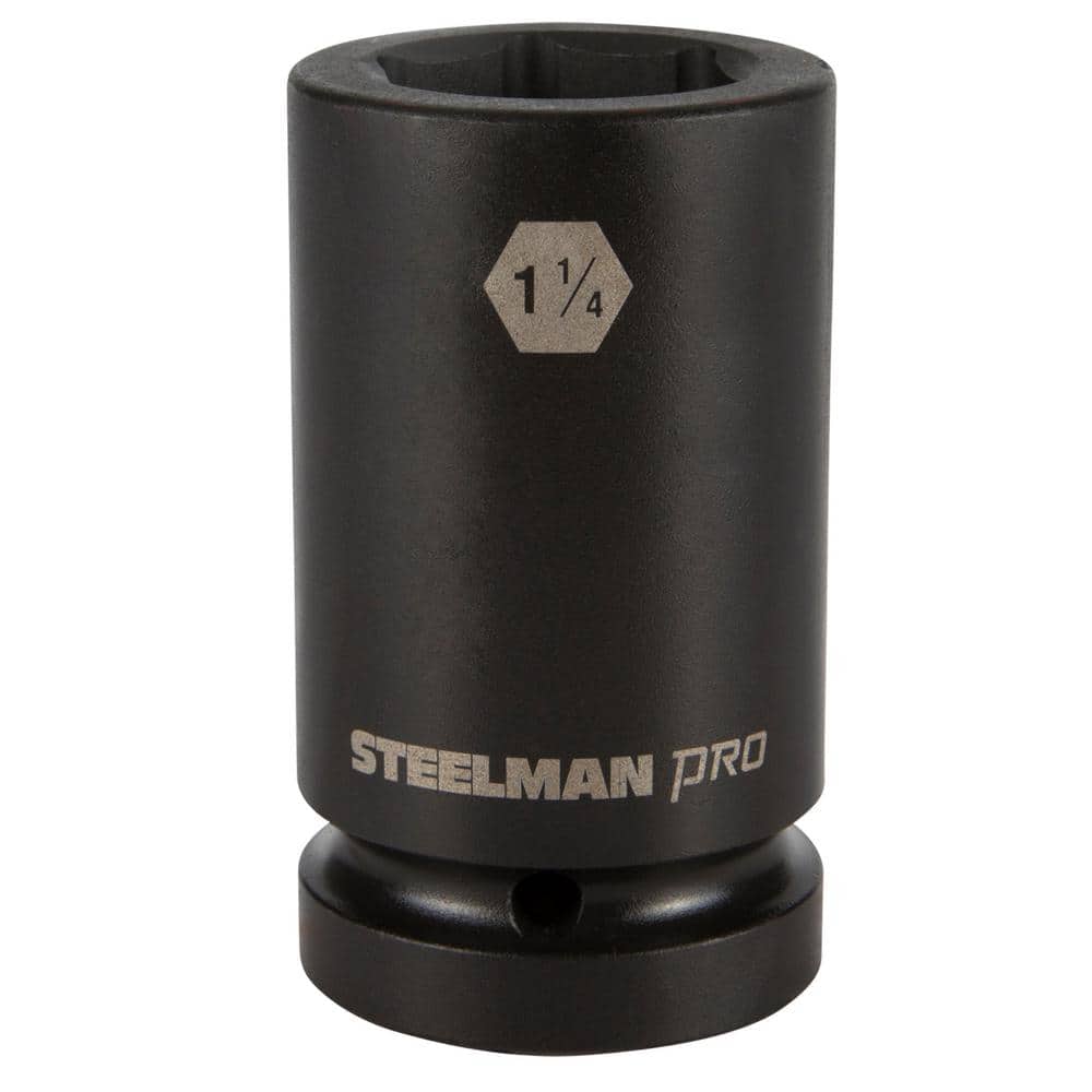 STEELMAN PRO 1 in. x 1-1/4 in. 6 Point Drive Impact Thin Wall Deep ...