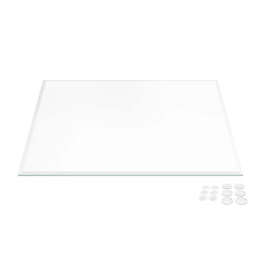 Fab Glass and Mirror 42 x 72 Inch Rectangle Clear Low Iron Glass Table ...