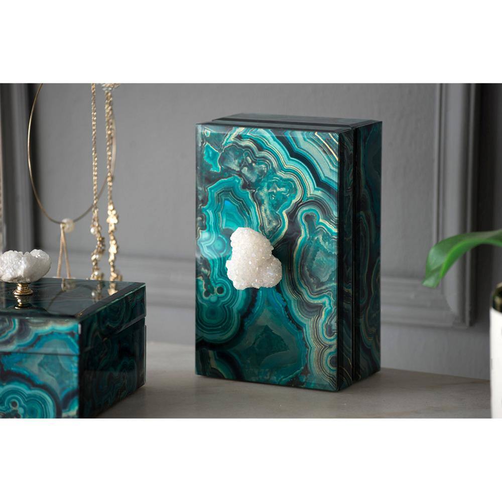 A & B Home Blue Wood Box 41386 - The Home Depot