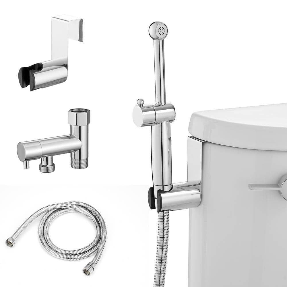 HOMEMYSTIQUE Handheld Brass Bidet Sprayer for Toilet, Wall or Toilet ...
