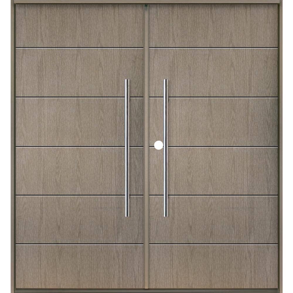 Krosswood Doors TETON Modern Faux Pivot 72 in. x 79 in. Right-Active ...