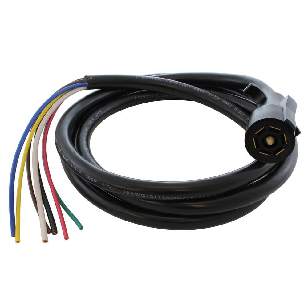 AC WORKS 8 ft. 7-Wire Trailer Wiring Harness RV7WROJ-096 - The Home Depot