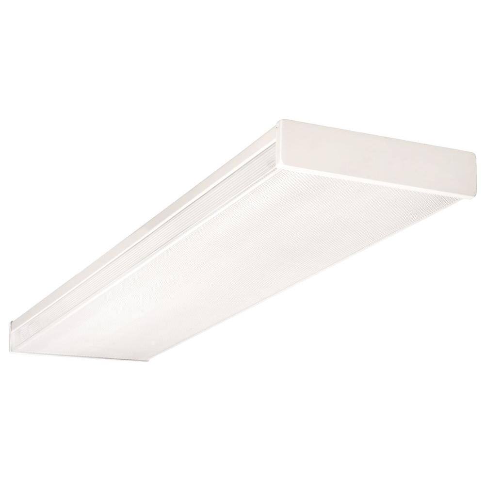 NICOR 4 ft. Two Lamp Fluorescent Wraparound Fixture with Dual Voltage ...