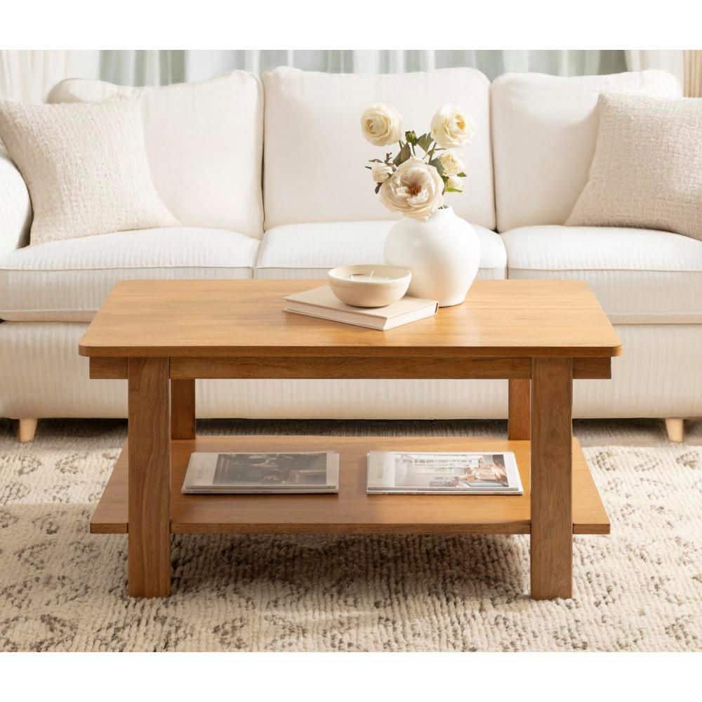 Kate and Laurel Foxford 36 in. Natural Brown Rectangle Wood Coffee Table 231666 - The Home Depot