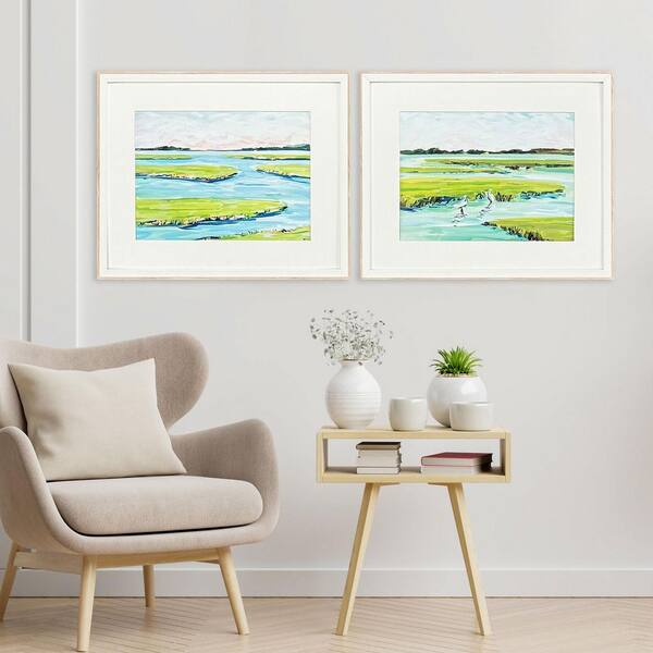 Paragon Devine 2 Piece Framed Canvas Transfer Coastal Art Print 17 in ...