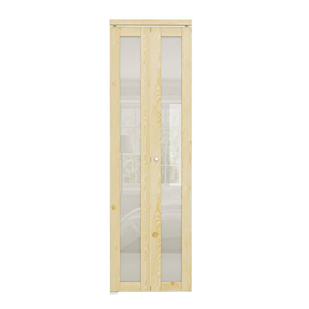 ARK DESIGN 24 in. x 80 in. Solid Core 1-Lite Frosted Glass Unfinished ...