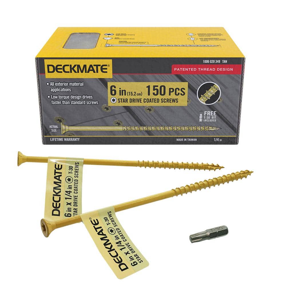 Reviews for DECKMATE #10 x 6 in. Tan Torx Flat-Head Wood Deck Screws ...