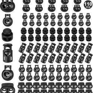 Lukyamzn Plastic Spring Cord Locks 50-Pieces for Drawstrings, Paracords ...