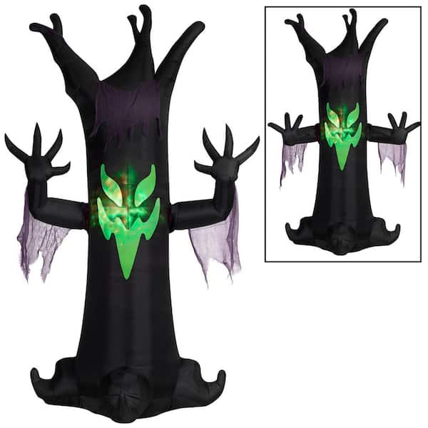 10.5 ft Giant Animated Airblown Inflatable Scary Tree with Fire & Ice ...