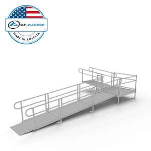 EZ-ACCESS PATHWAY 20 ft. L-Shaped Aluminum Wheelchair Ramp Kit with ...