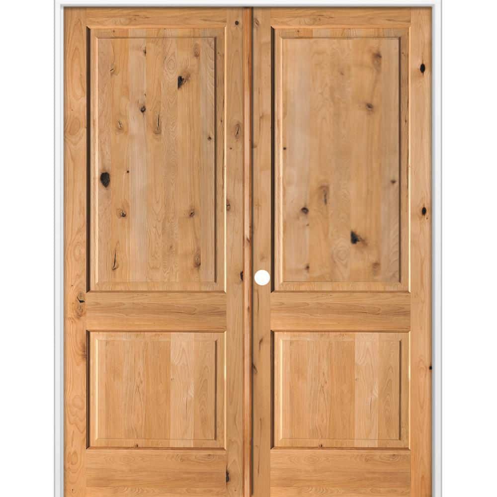 Krosswood Doors 72 in. x 96 in. Rustic Knotty Alder 2-Panel Right ...