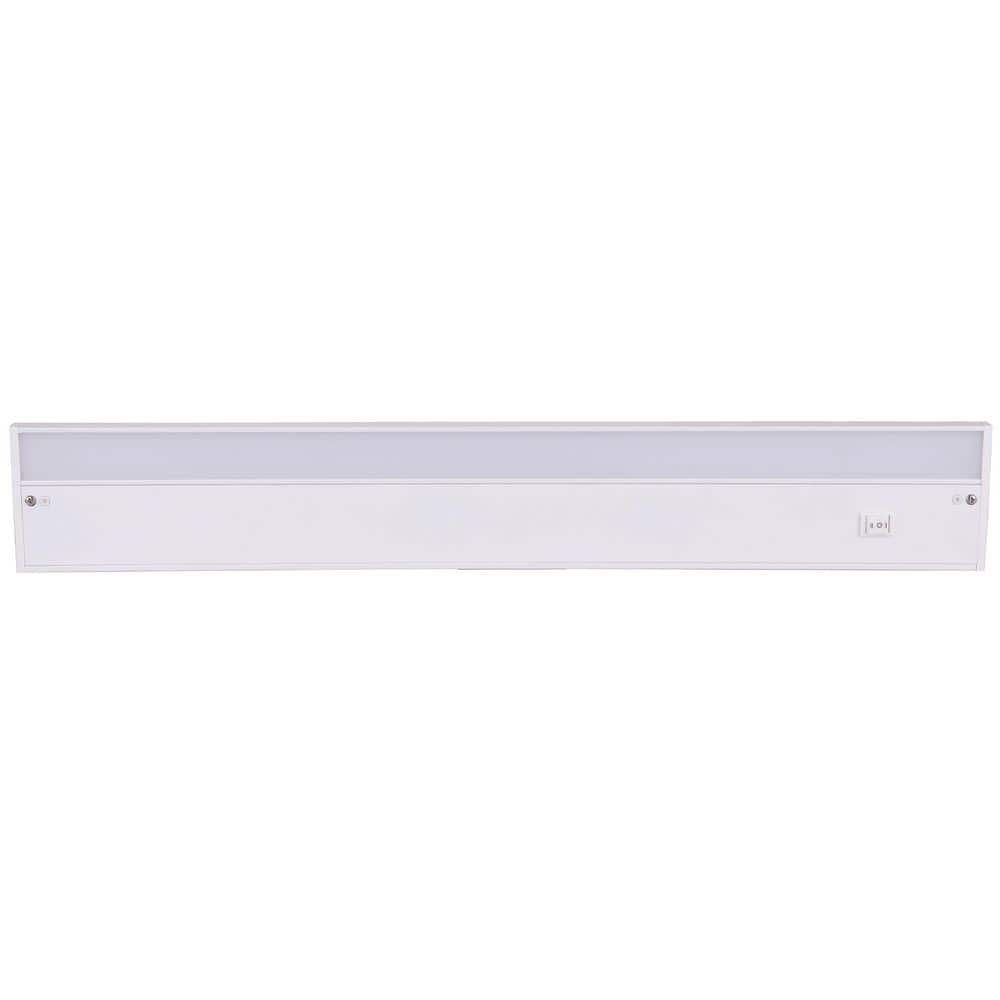 CRAFTMADE 24 in. Hardwired/Plug-in White Finish Dimmable Warm White ...