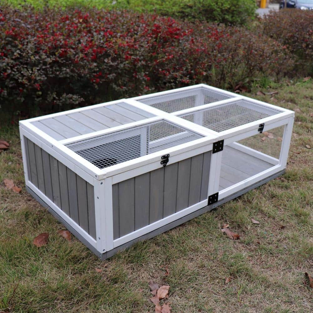 Tatayosi Wooden Tortoise House with Two PVC trays for small animals ...