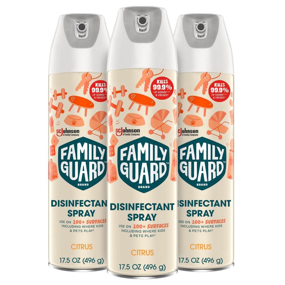FAMILYGUARD 17.5 oz. Citrus Disinfectant Spray All Purpose Cleaner (3 ...