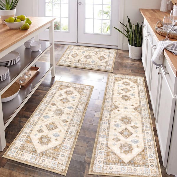 Boho Kitchen Mats Set of 3 TG-D6-03195 - The Home Depot