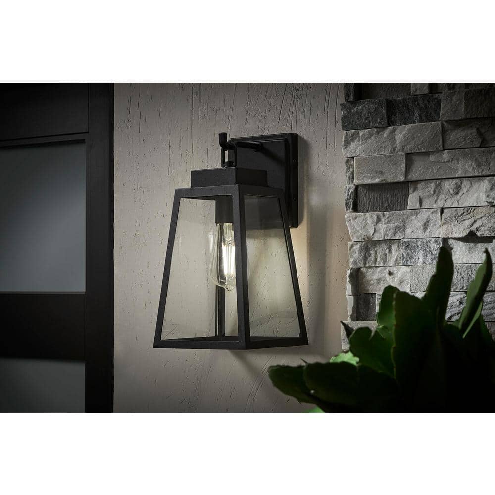 Reviews for Hampton Bay Corbin Medium 13 in. Modern 1-Light Black ...