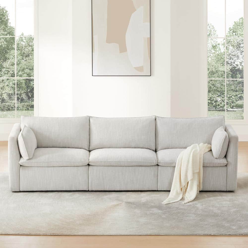 Spruce & Spring Nereidix 114 in. 3-Piece Fabric Modern Sofa Sectional ...
