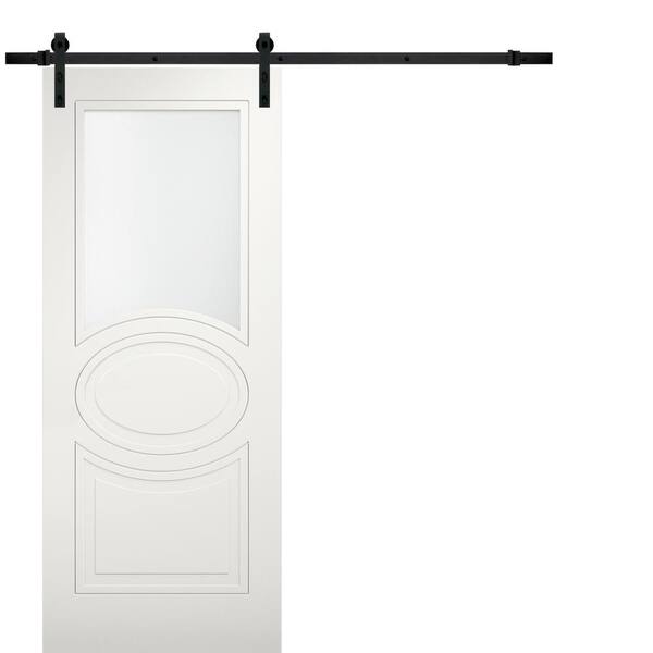 VDOMDOORS 7012 42 in. x 80 in. White Finished MDF Sliding Door with ...