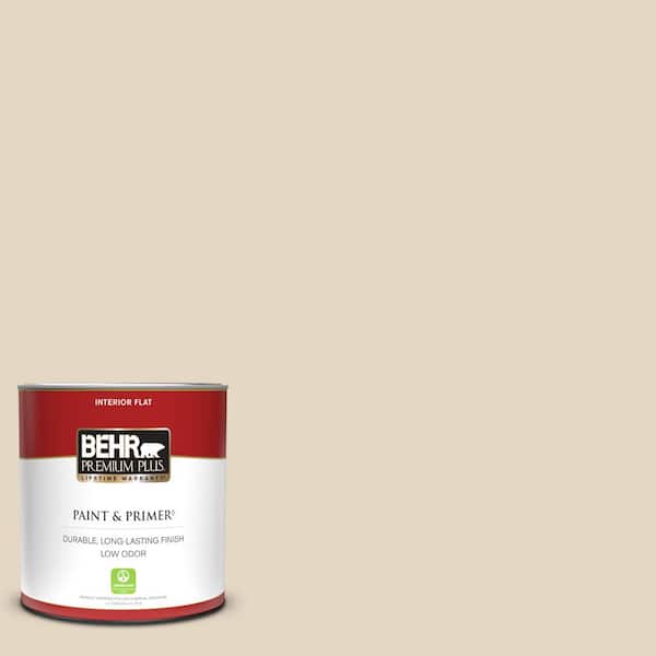 BEHR PREMIUM PLUS 1 qt. #N270-1 High Style Beige Flat Low Odor Interior ...