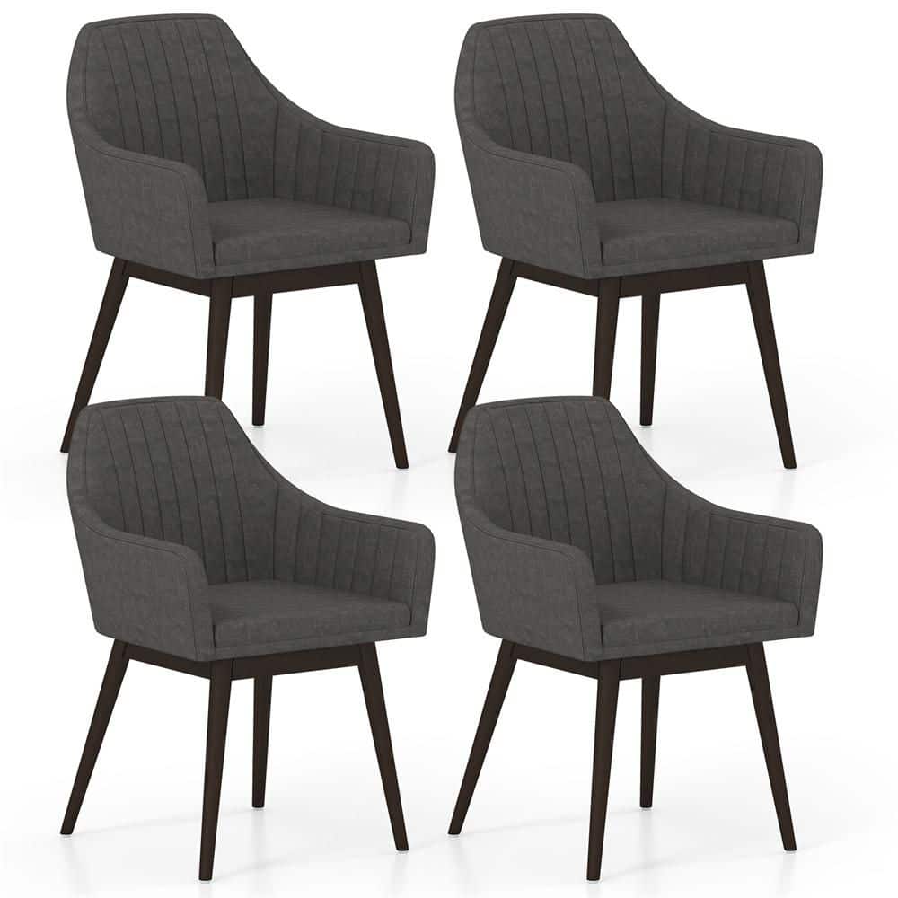 HONEY JOY Upholstered Accent Chairs Set of 4 Comfy Dining Chairs w ...
