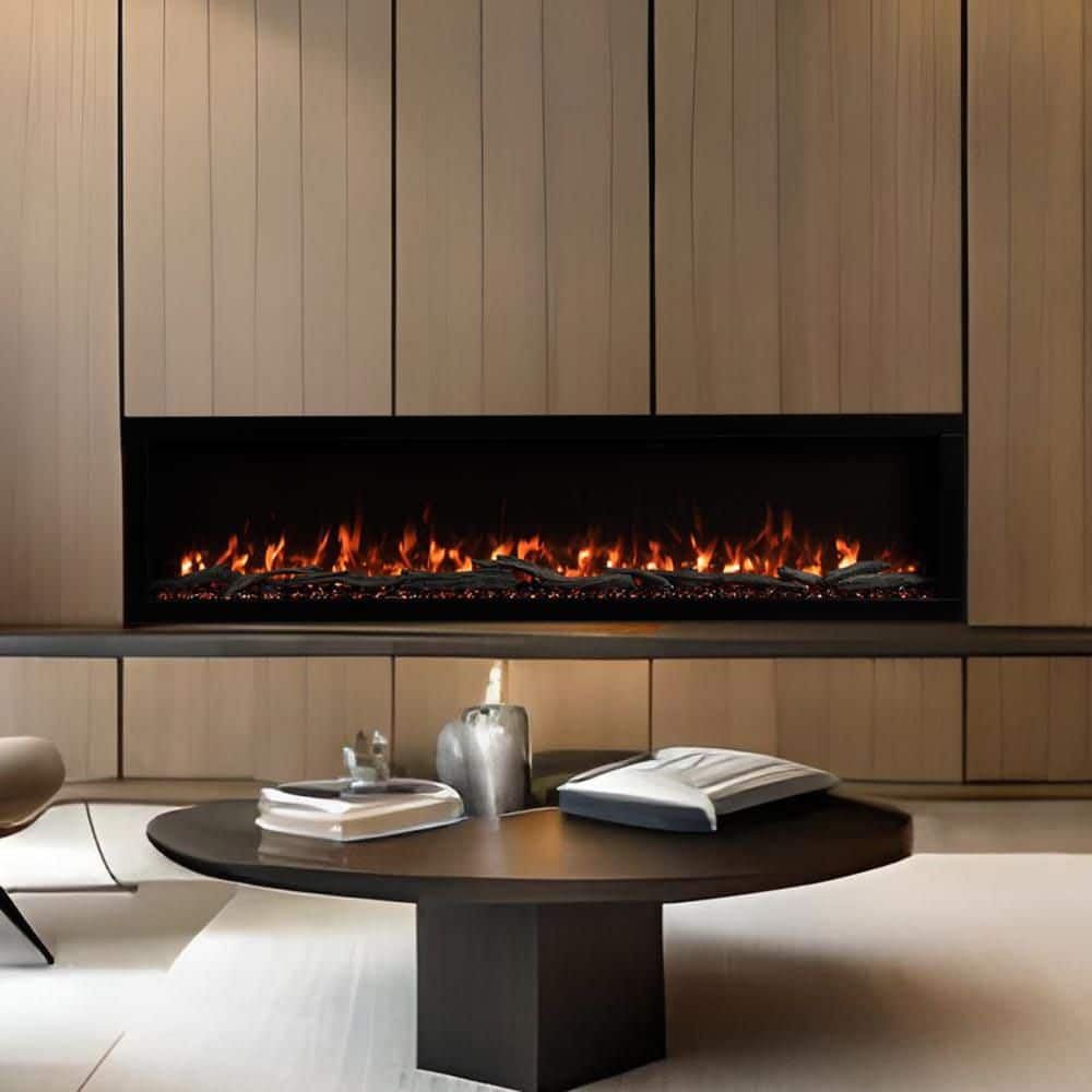 Modern Ember Highmark 84 in. Wall-Mounted Smart Electric Fireplace ...
