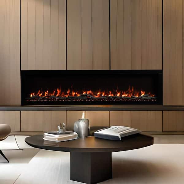 Modern Ember Highmark 60 in. Wall-Mounted Smart Electric Fireplace ...